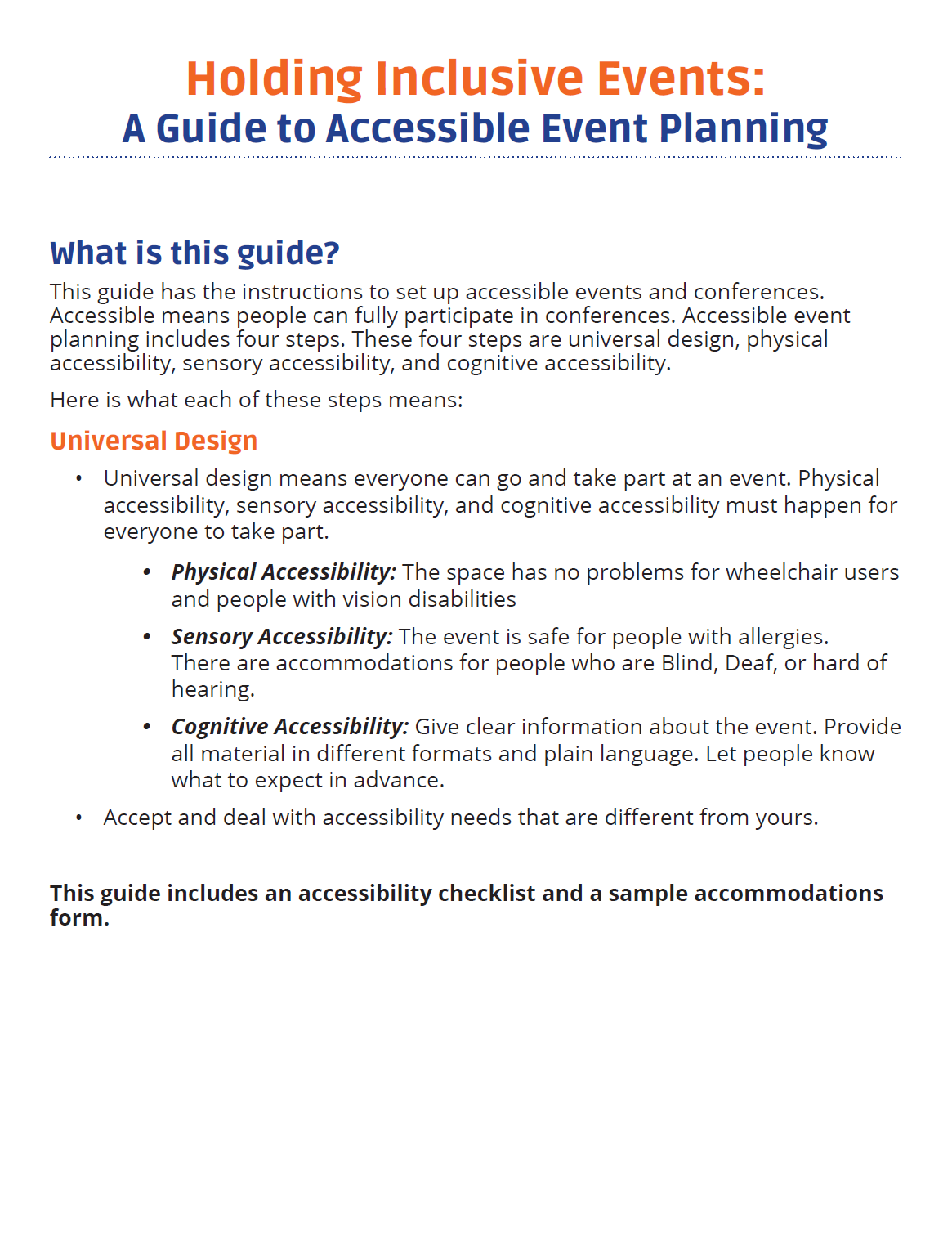Accessible Event Planning - SARTAC